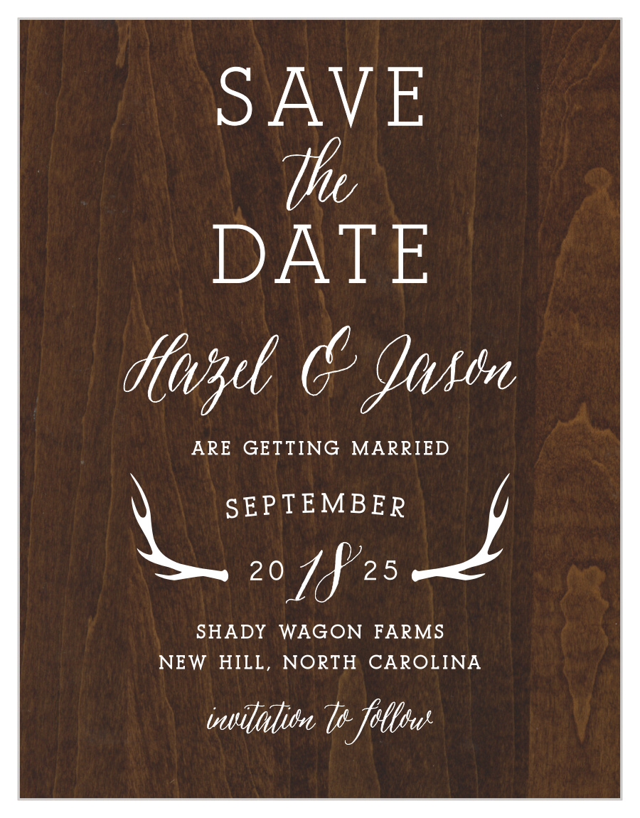 Rustic Wood Save the Date Cards by Basic Invite