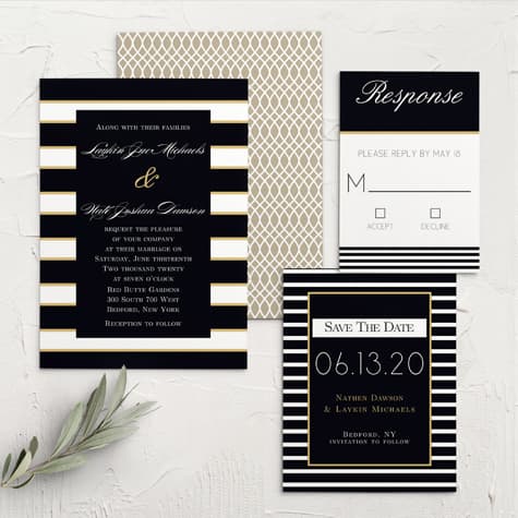Elegant Script Foil Wedding Invitations by Basic Invite