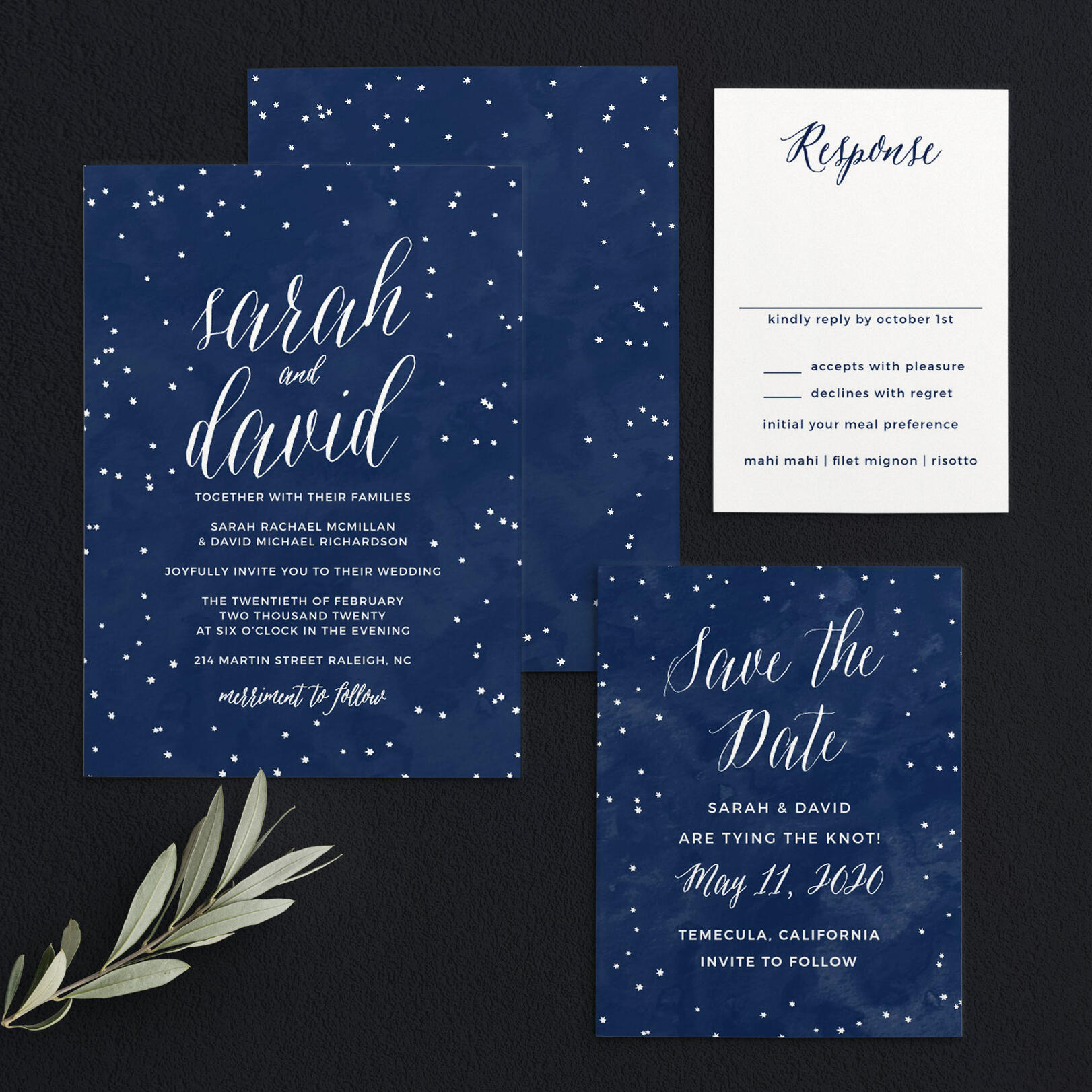 Beautiful Night Wedding Invitations by Basic Invite
