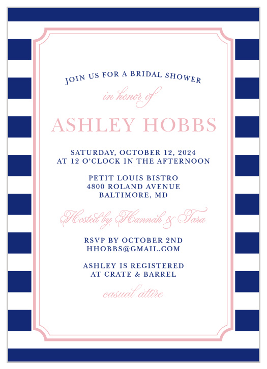 Preppy Stripe Wedding Belly Bands by Basic Invite