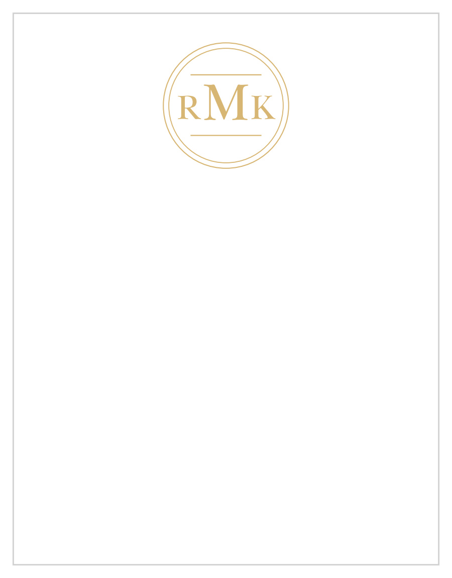 Circle Monogram Foil Stationery by Basic Invite