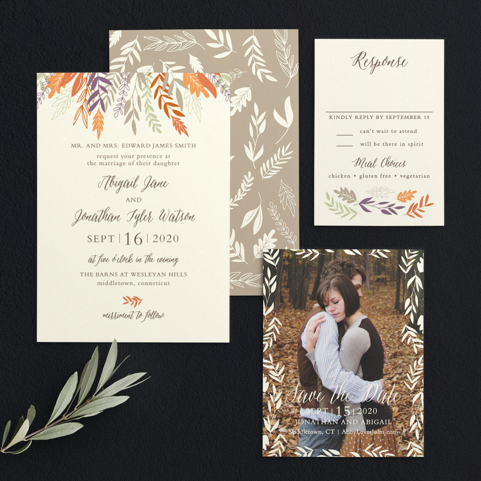Fall Harvest Response Cards by Basic Invite