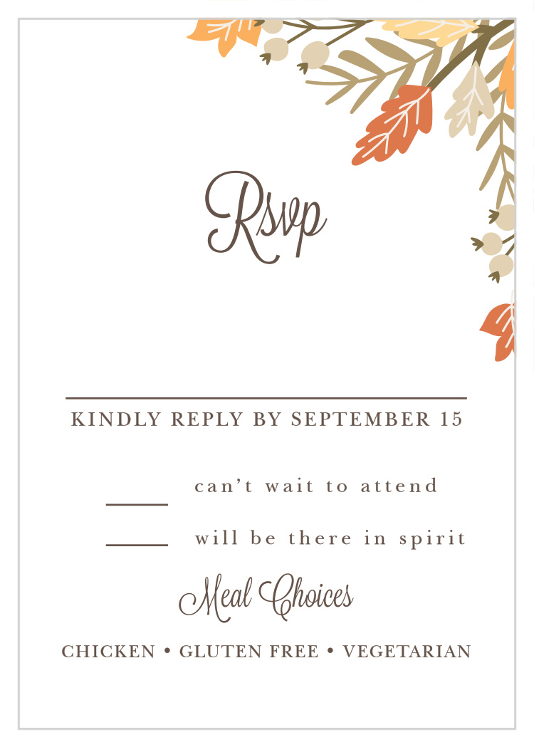 Falling Leaves Response Cards by Basic Invite