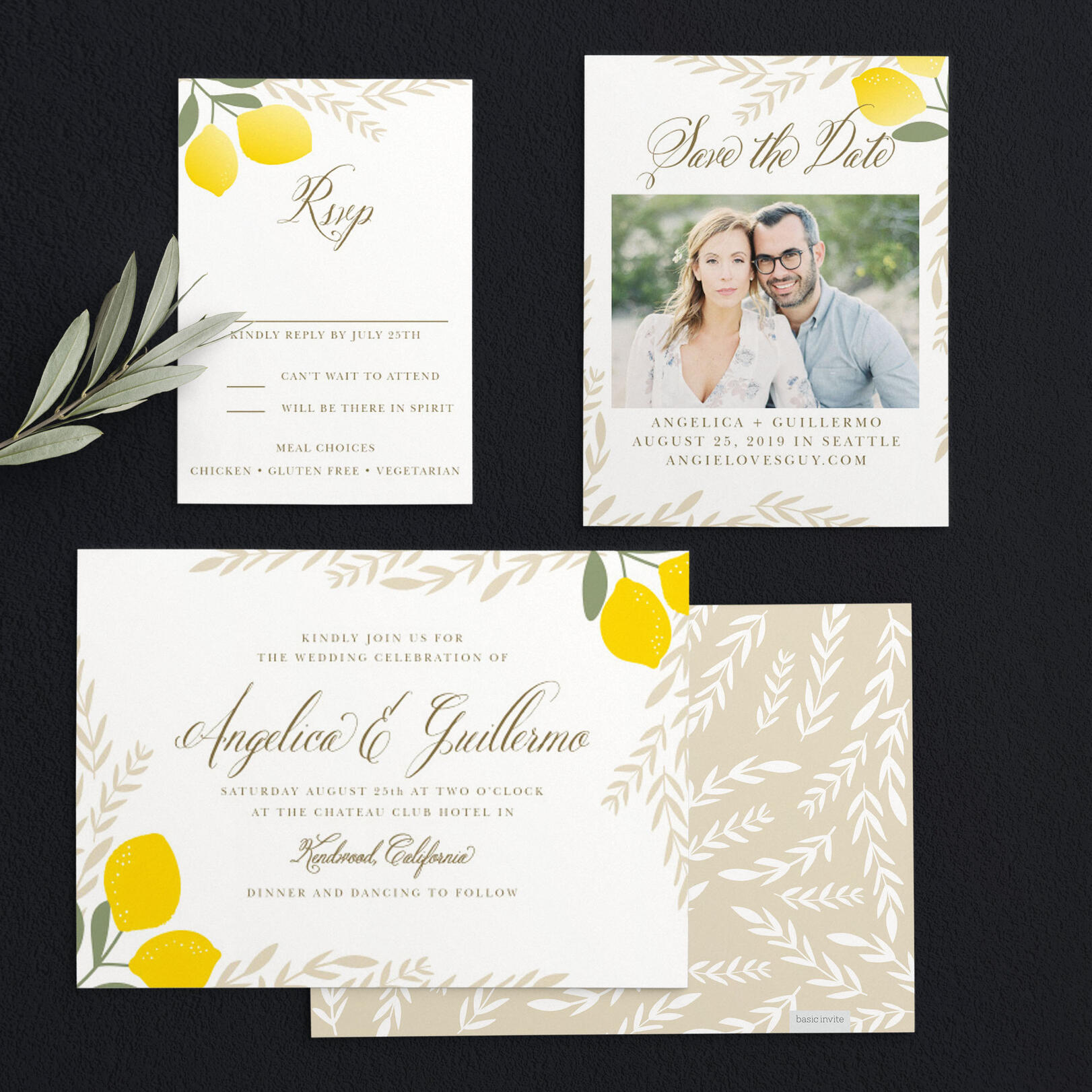 Summer Citrus Wedding Invitations by Basic Invite