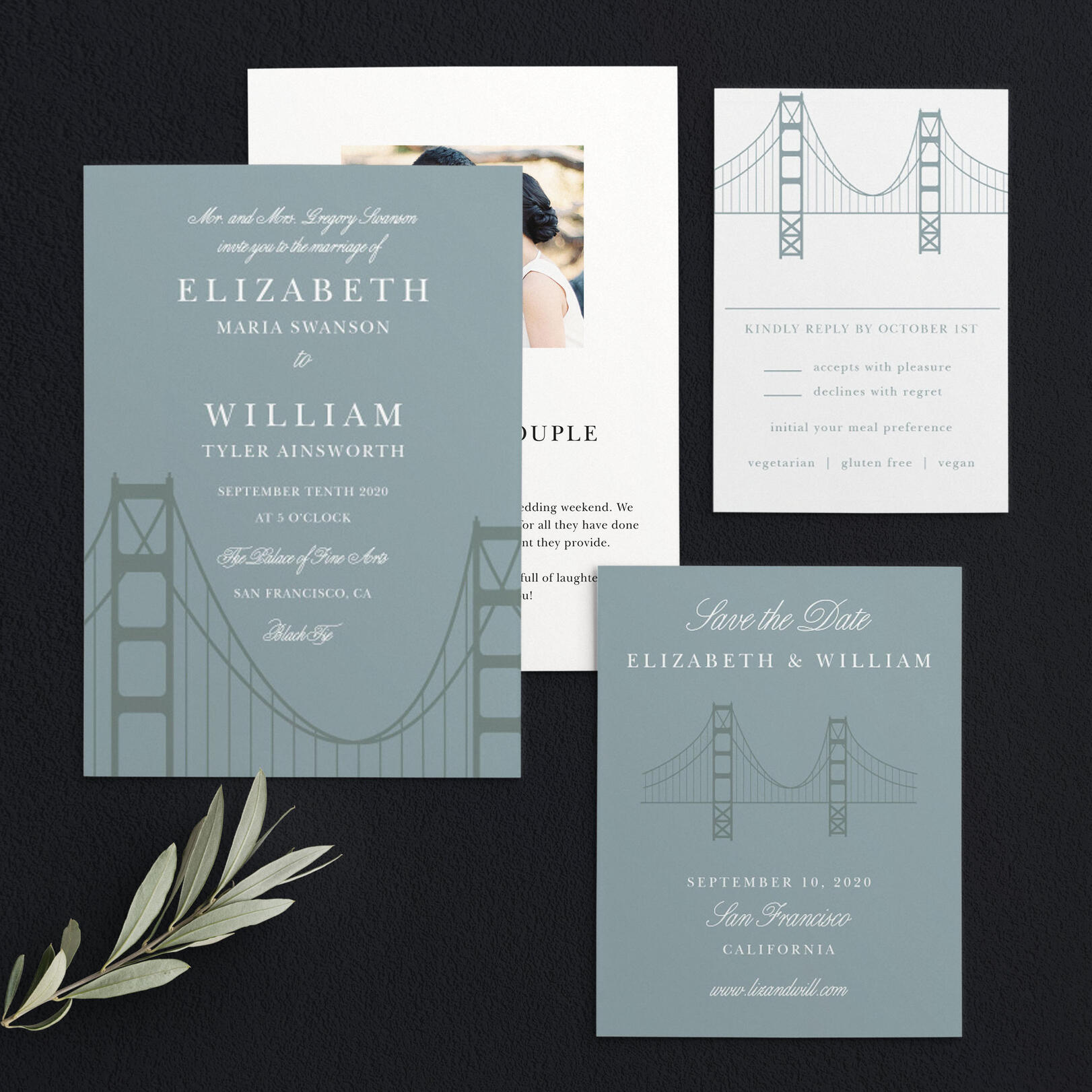 Golden Gate Wedding Invitations by Basic Invite