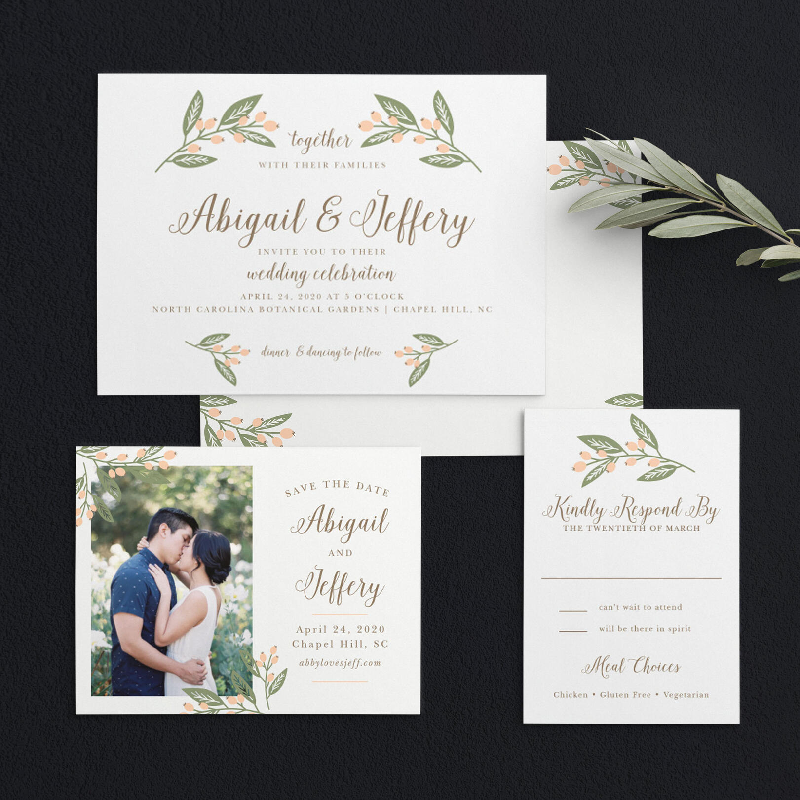 Springtime Berries Response Cards by Basic Invite