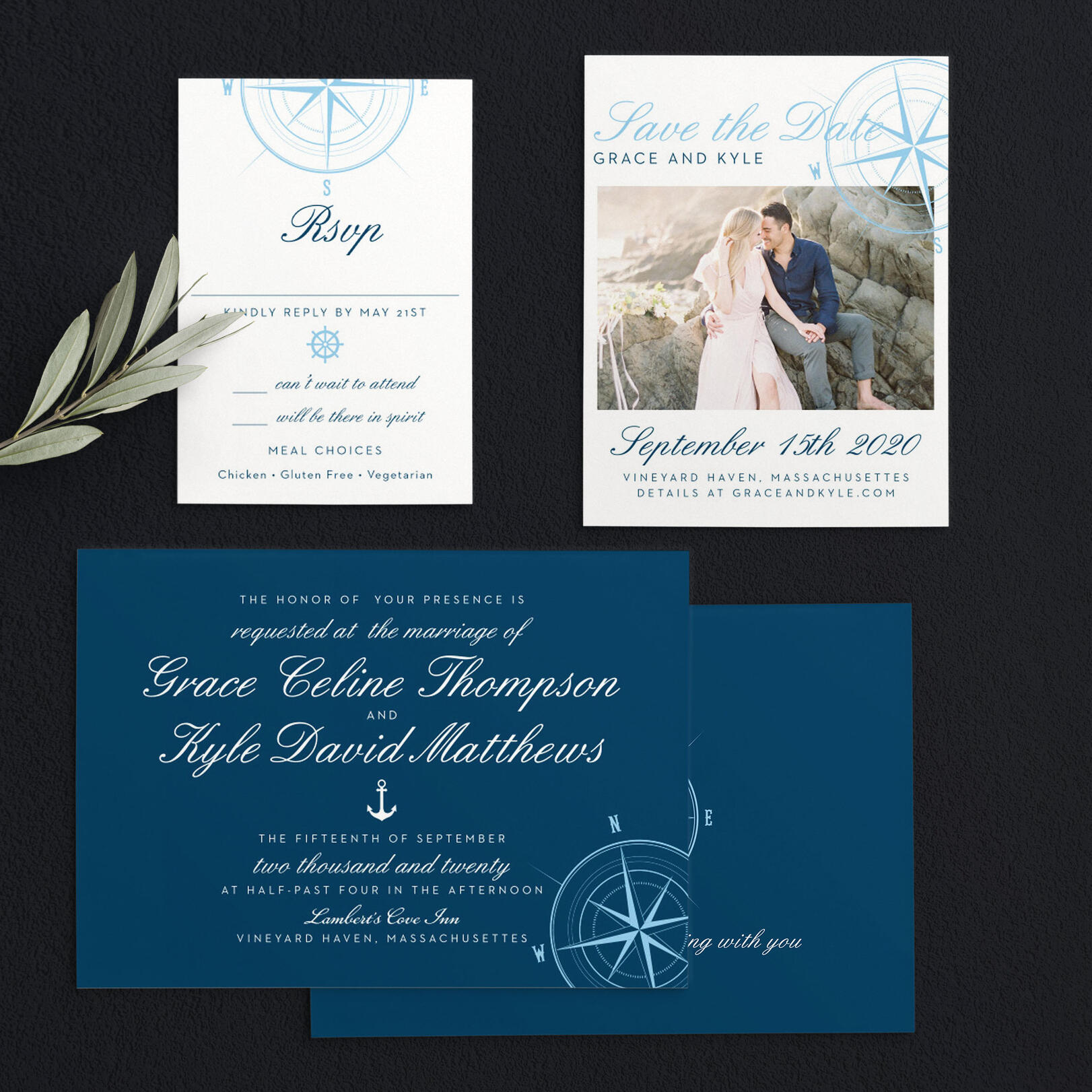 Nautical Compass Save the Date Cards by Basic Invite