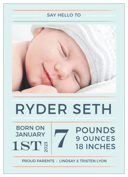 Cute Birth Announcements - Match Your Color & Style Free!