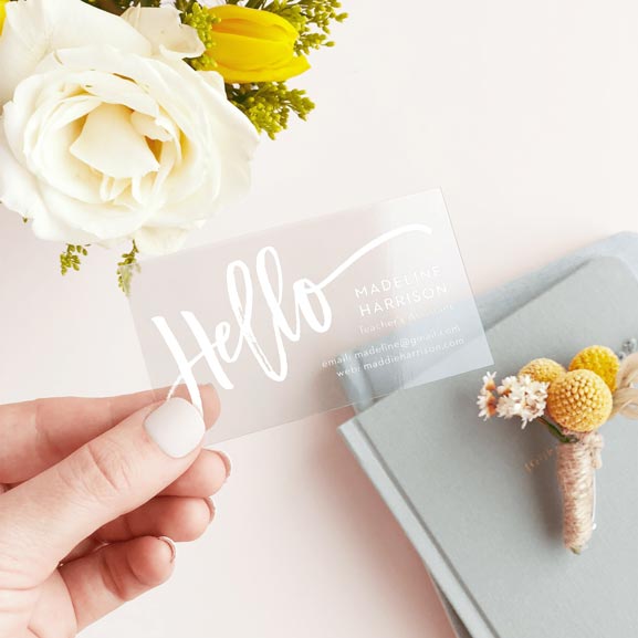 Clear Business Cards - Transparent Business Cards | Basic Invite