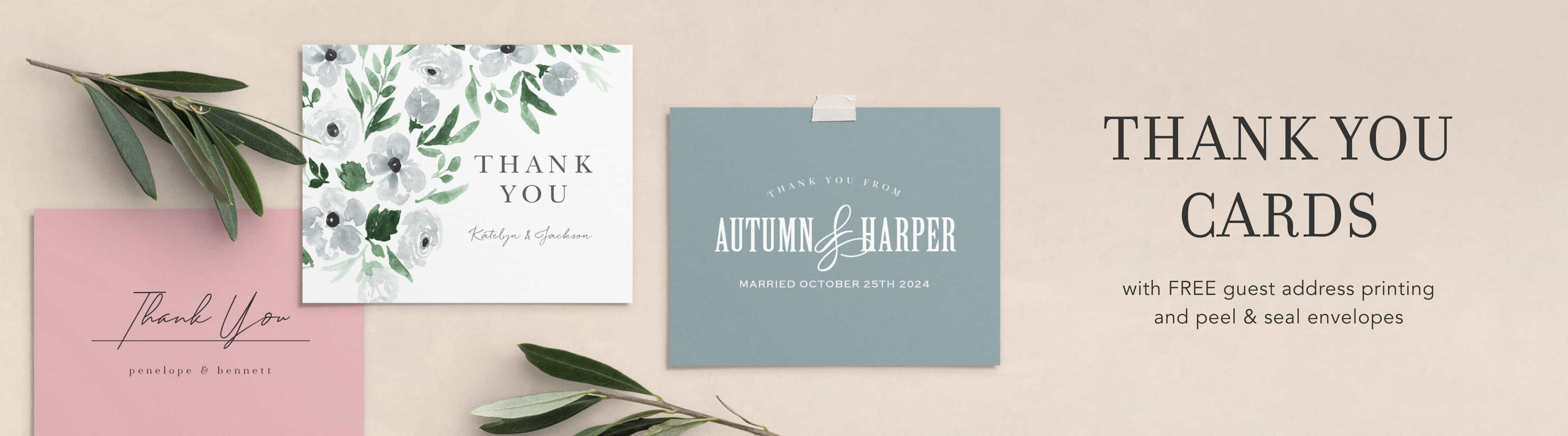 Interview Thank You Cards - Match Your Color & Style Free!