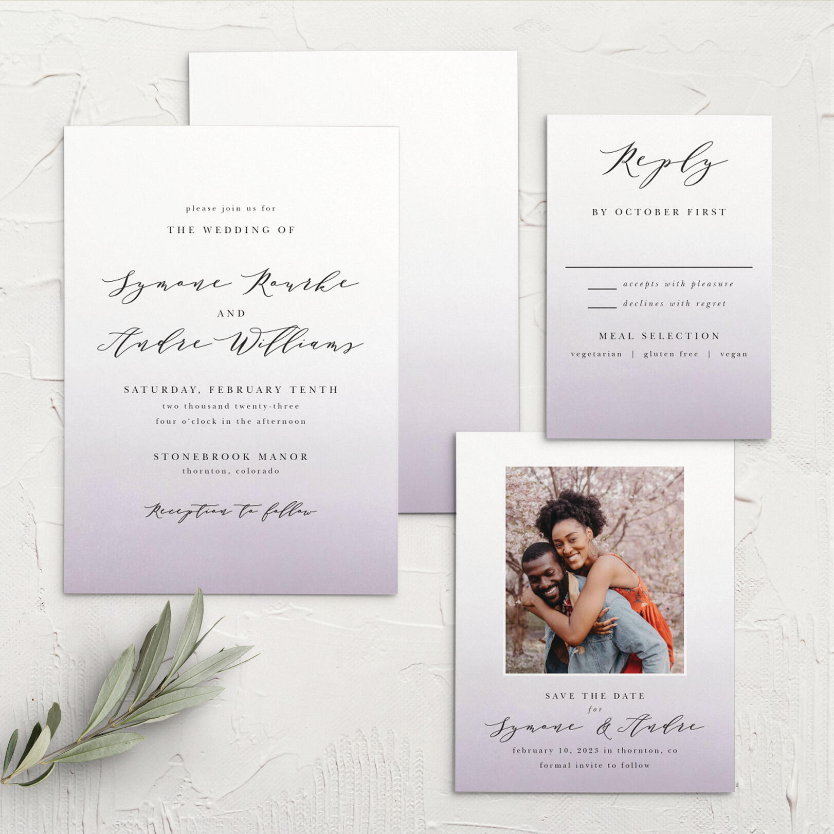 Awesome Ombre Wedding Invitations by Basic Invite