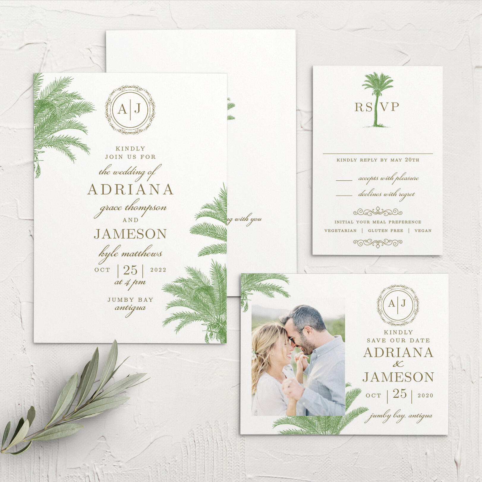 Caribbean Palm Wedding Invitations by Basic Invite