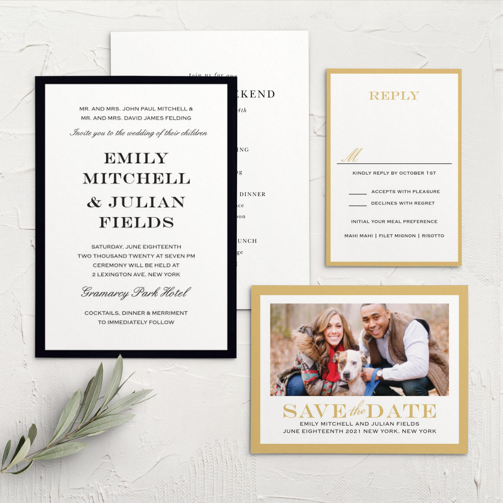 Classic Border Wedding Invitation