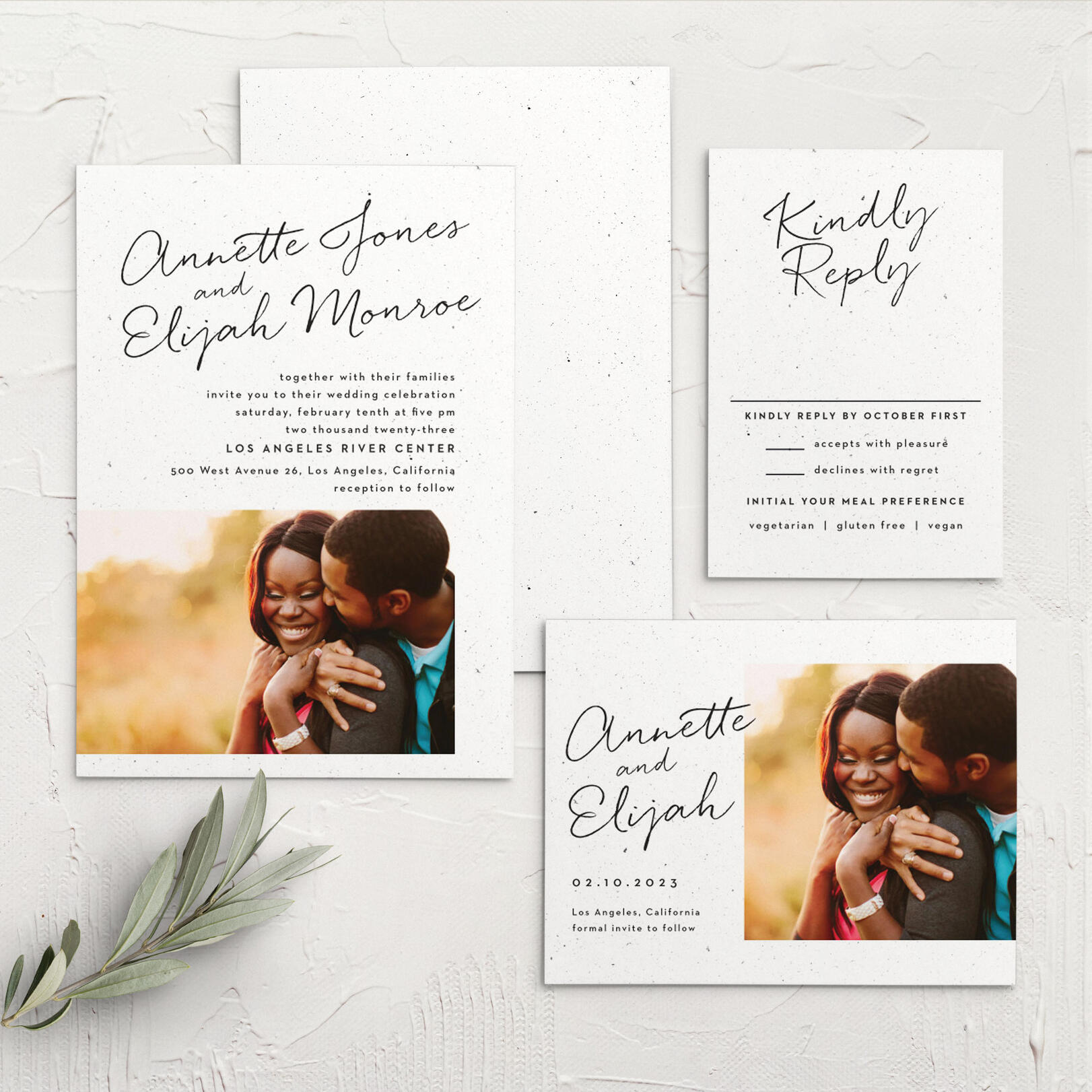 Darling Couple Response Cards by Basic Invite