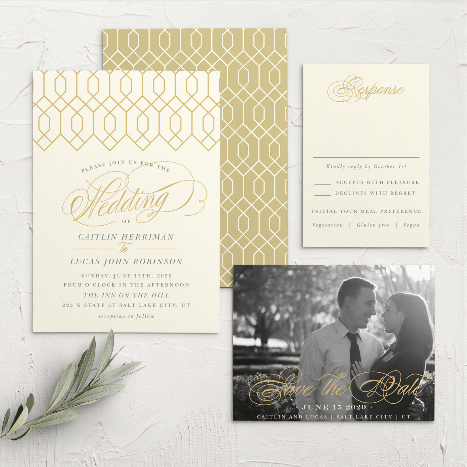 Deco Diamonds Response Cards by Basic Invite