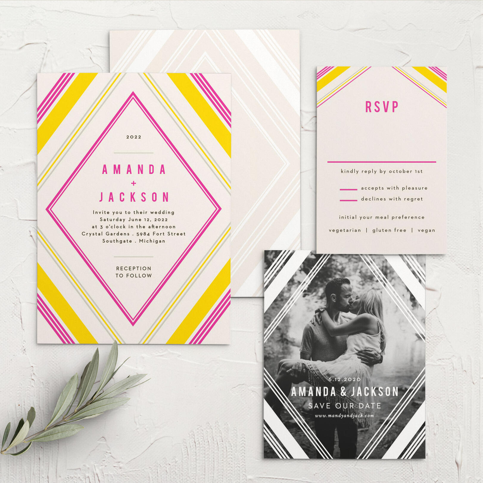 Diamond Reflections Wedding Invitations by Basic Invite