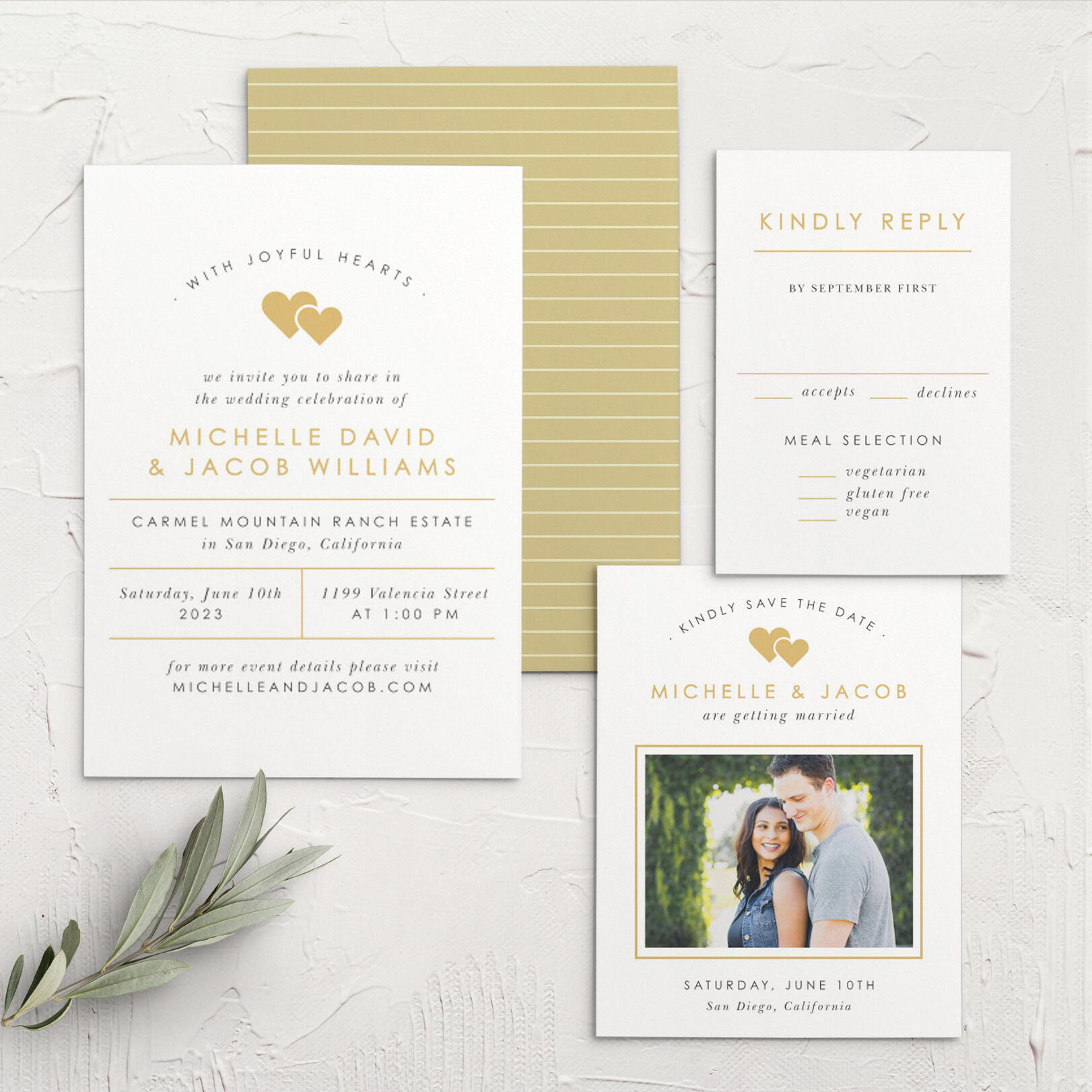 Double Hearts Wedding Invitations by Basic Invite