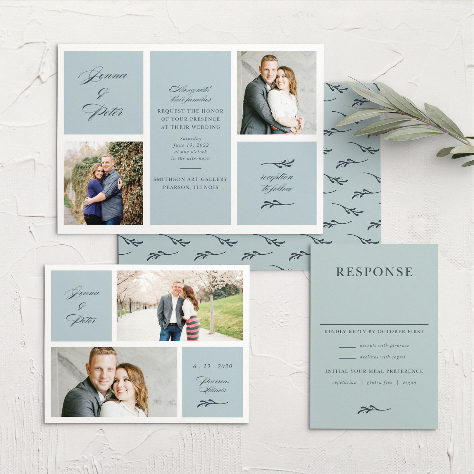 Entwined Blocks Response Cards by Basic Invite