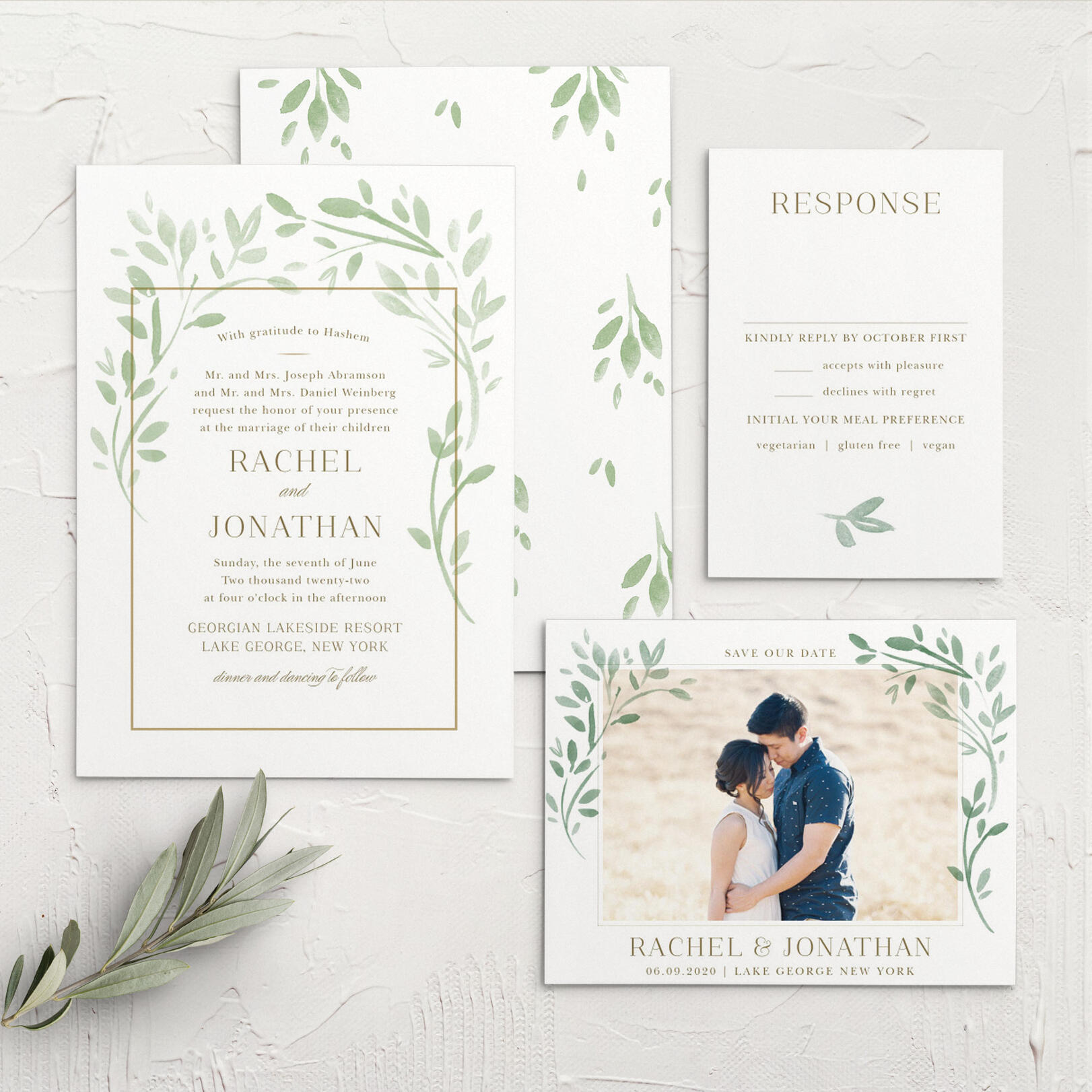 Fairytale Leaves Wedding Invitations by Basic Invite