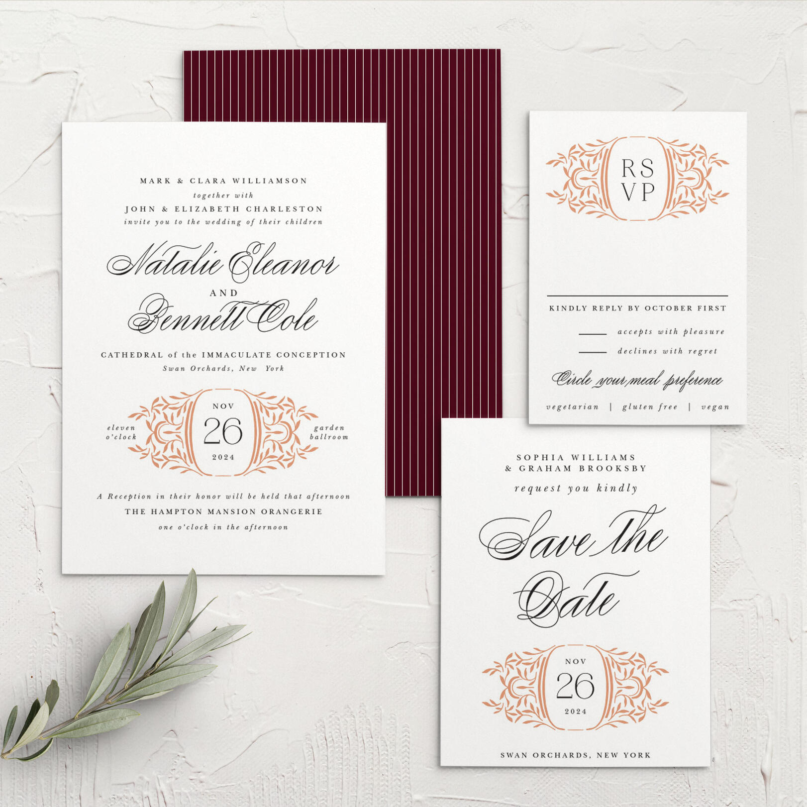 Fancy Filigree Save the Date Magnets by Basic Invite