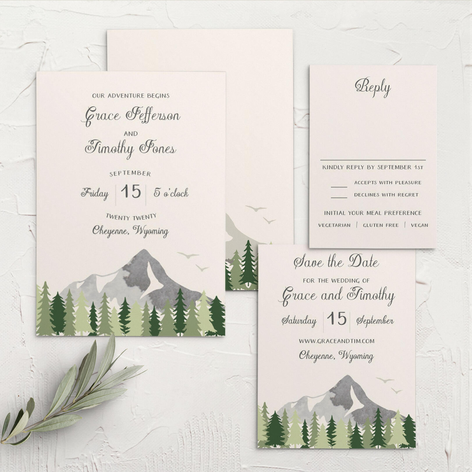Forest Escape Wedding Invitations by Basic Invite