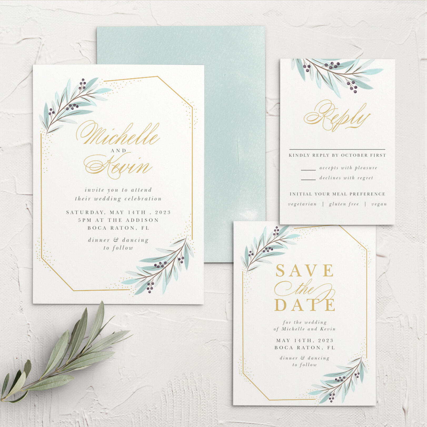 Geometric Union Save the Date Cards by Basic Invite