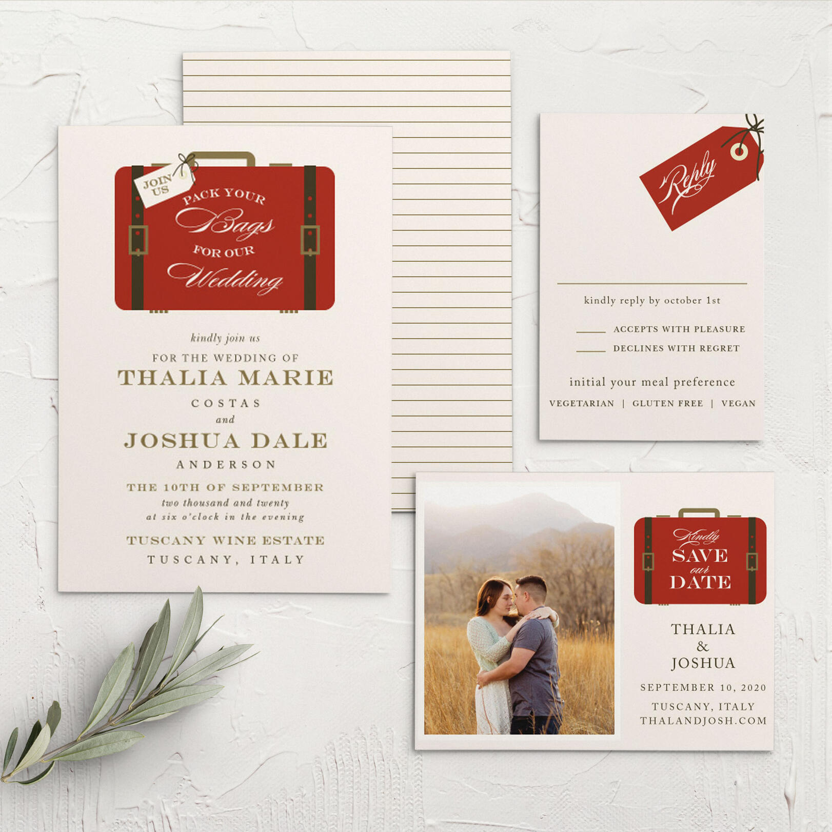 Lavish Luggage Wedding Invitations by Basic Invite