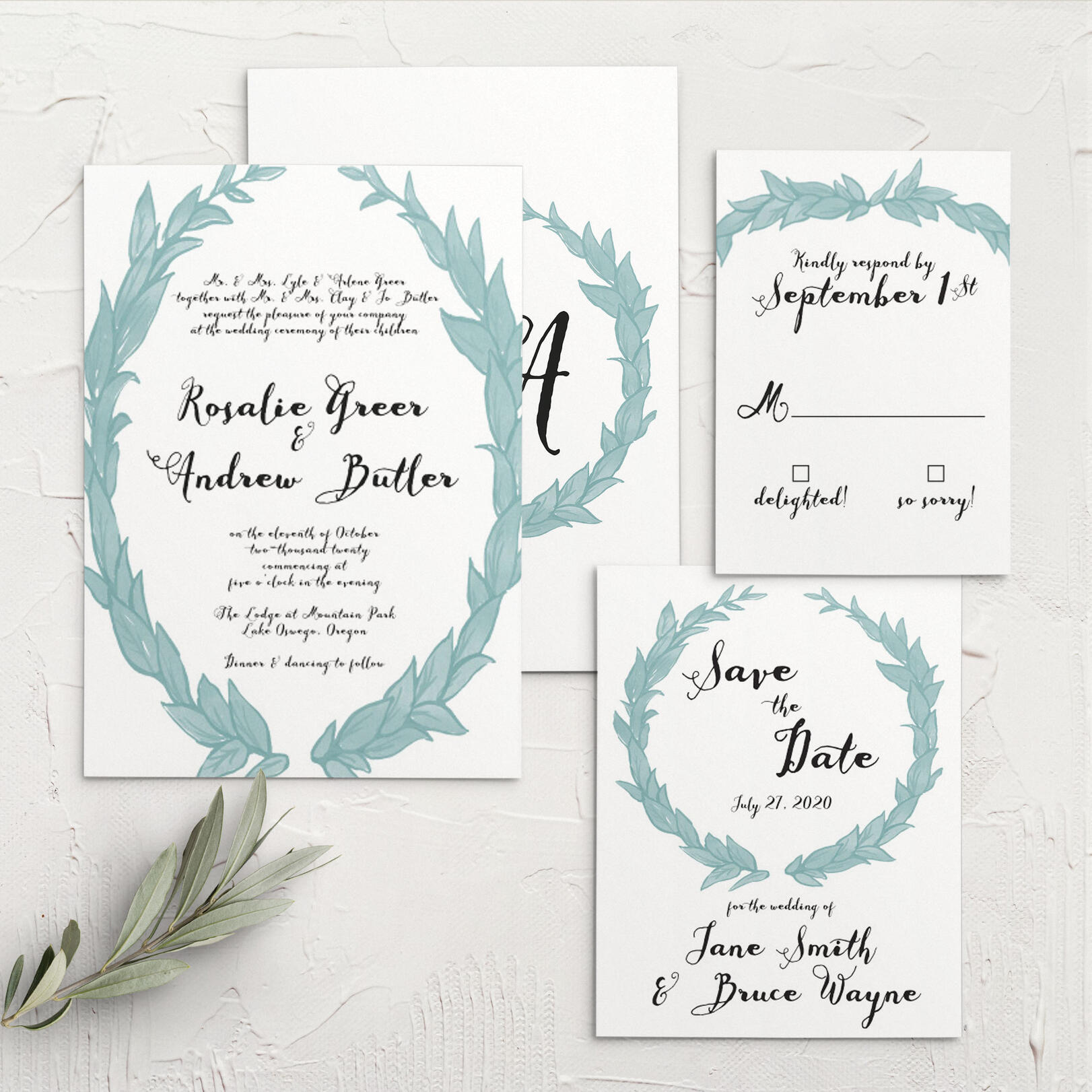 Leafy Love Save the Date Cards by Basic Invite
