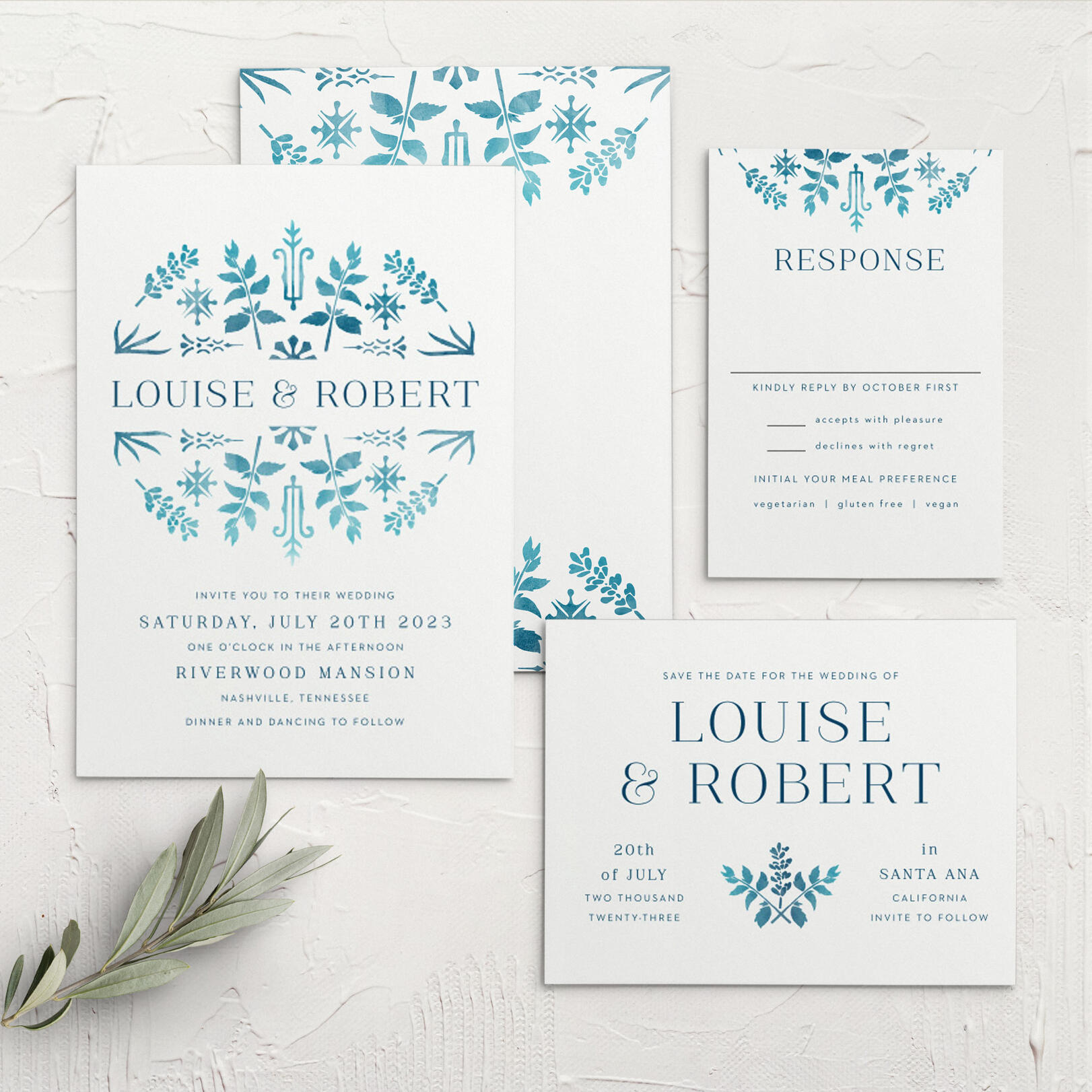 Painted Floral Response Cards by Basic Invite