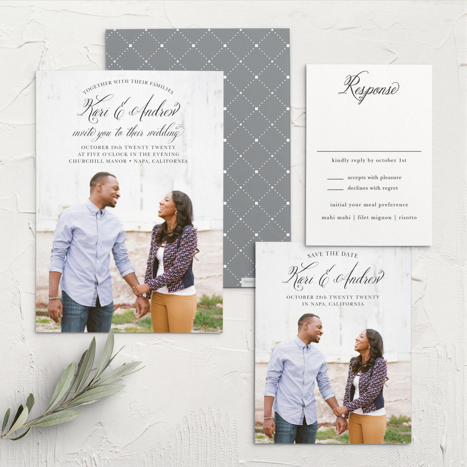 Timeless Script Wedding Invitations