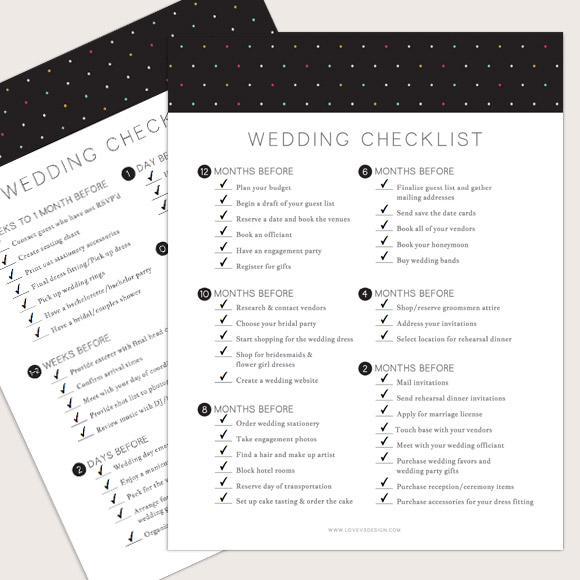Simple Wedding Checklist Free Printable Printable Wedding Checklist