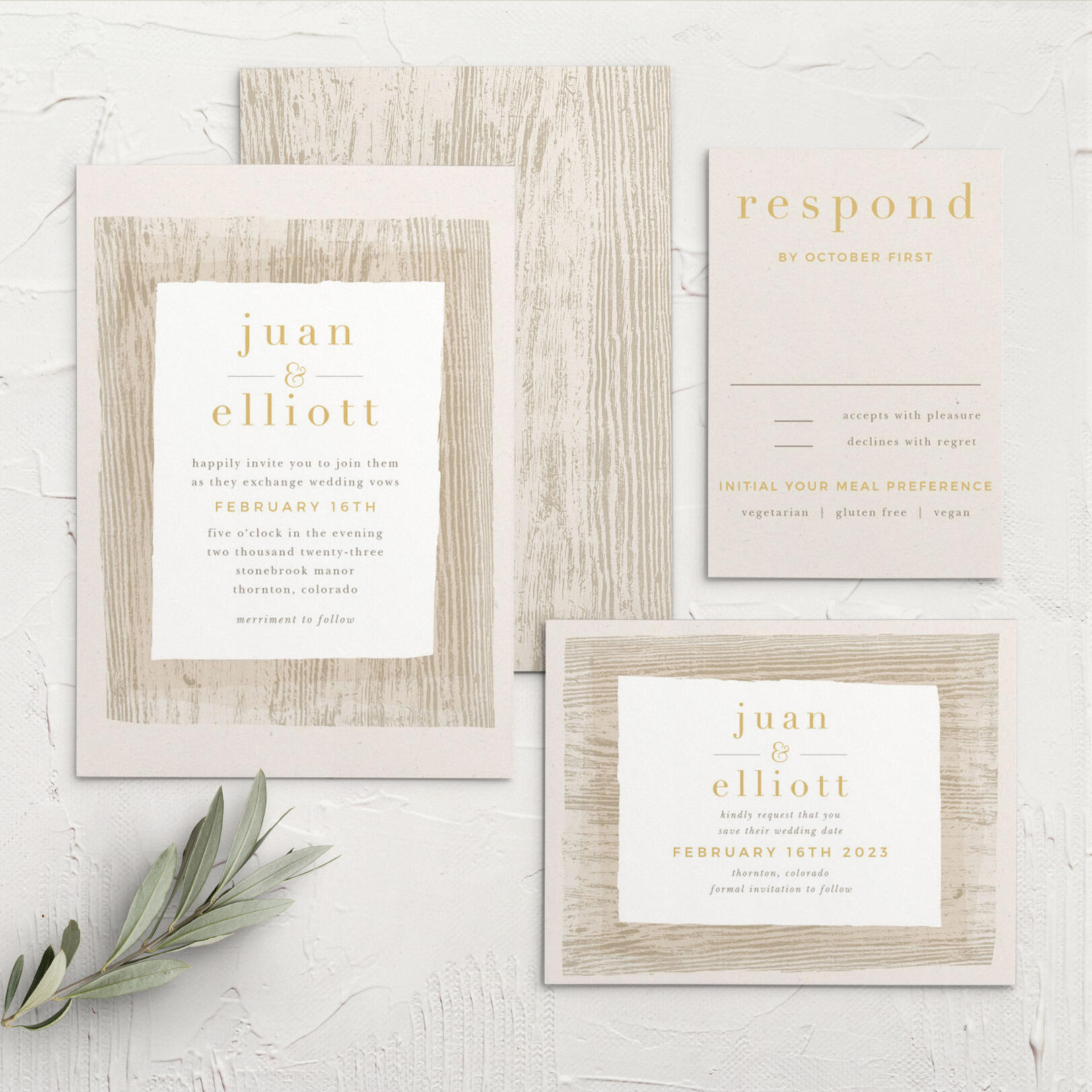 Wood Collage Wedding Invitations by Basic Invite