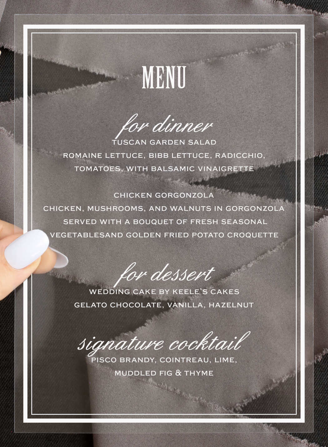 Wedding menu wording examples | Honestweddingadvice.com