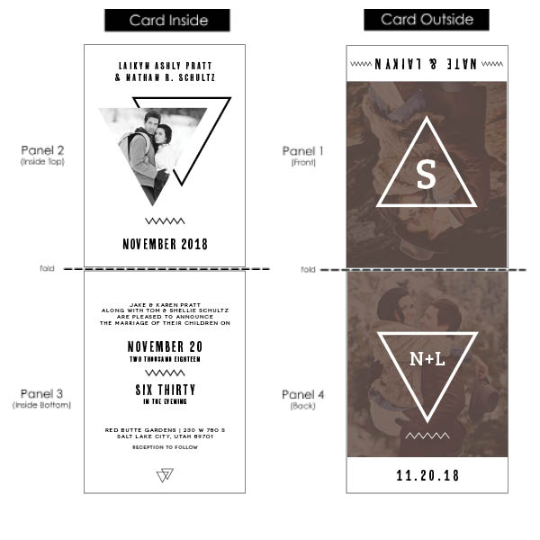 Triangle Monogram Wedding Invitation