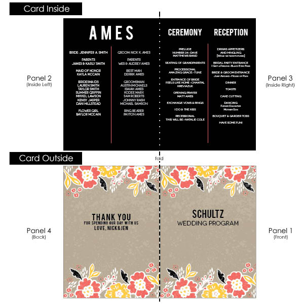 Flowering Love Wedding Program