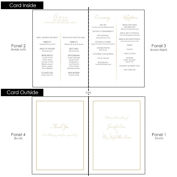 Simple Square Wedding Programs by Basic Invite
