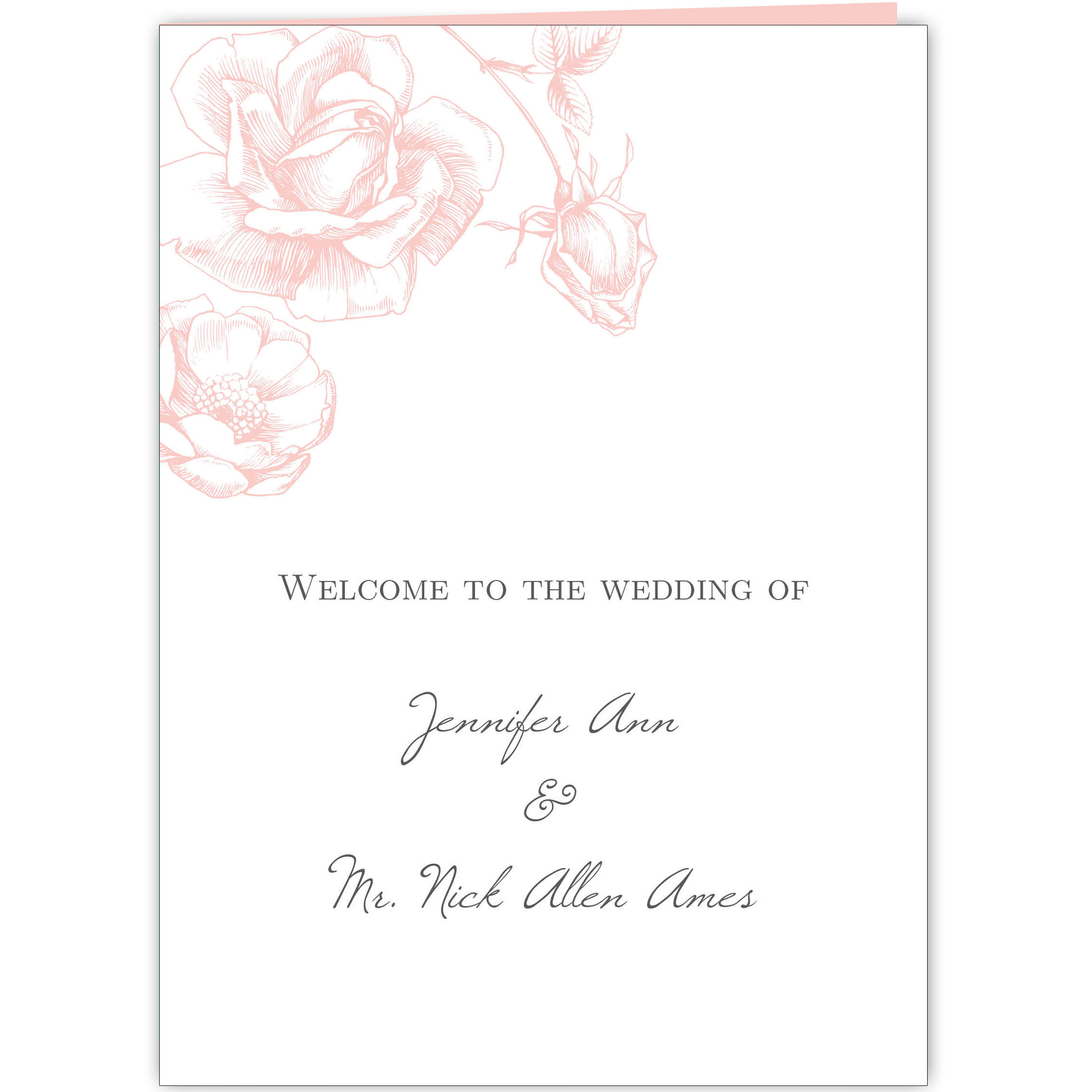 Illustrated Rose Wedding Programs by Basic Invite