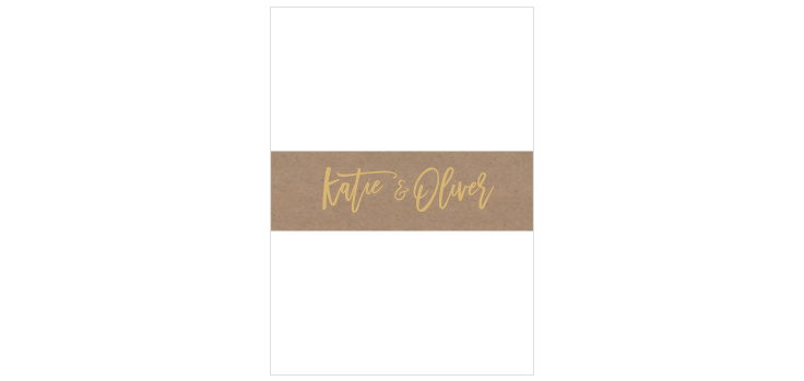 Classic Kraft Wedding Belly Bands by Basic Invite