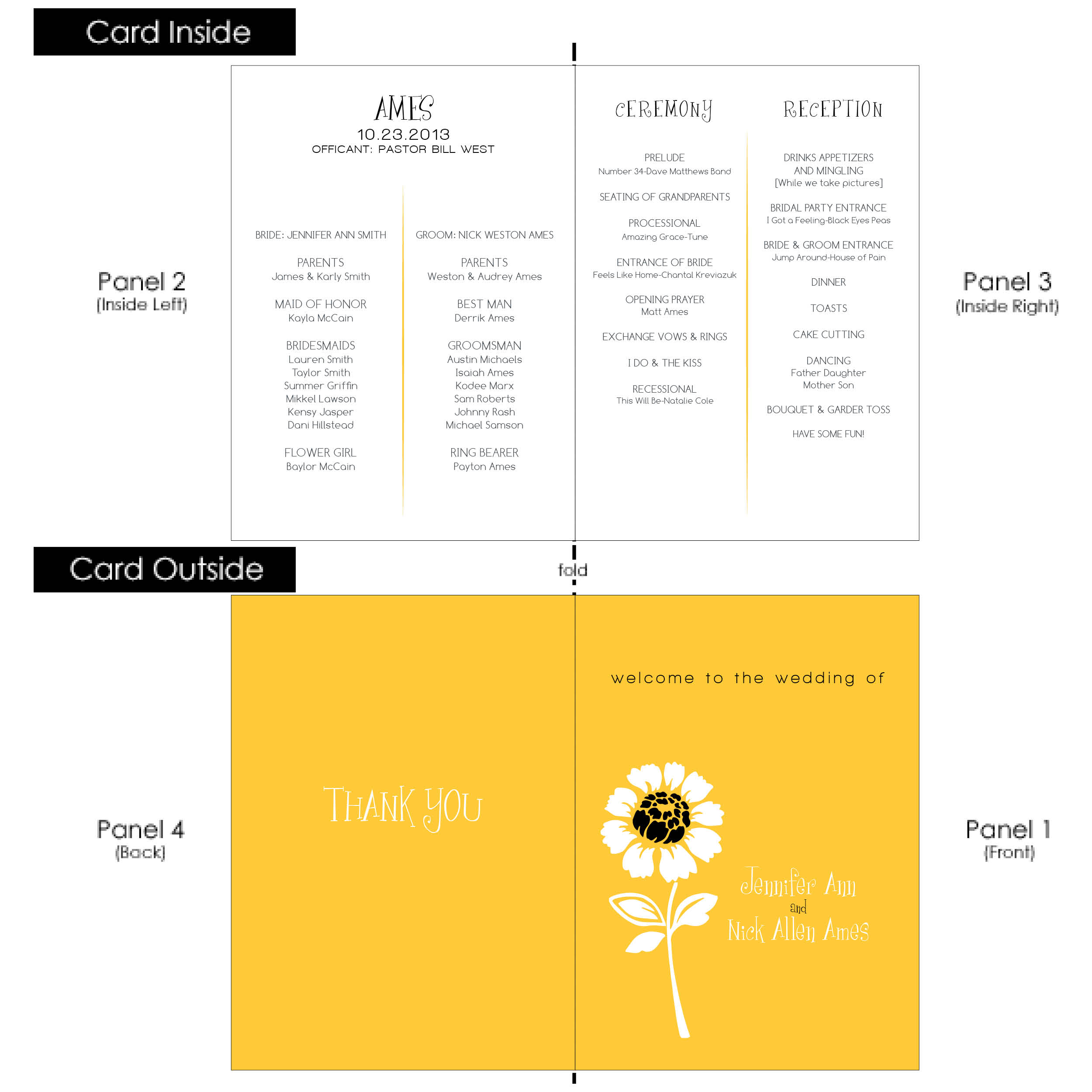 Summer Daisy Wedding Programs by Basic Invite
