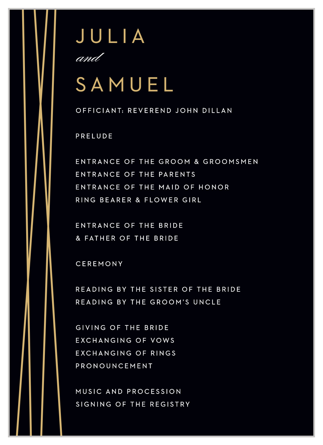 Wedding Cross For Program