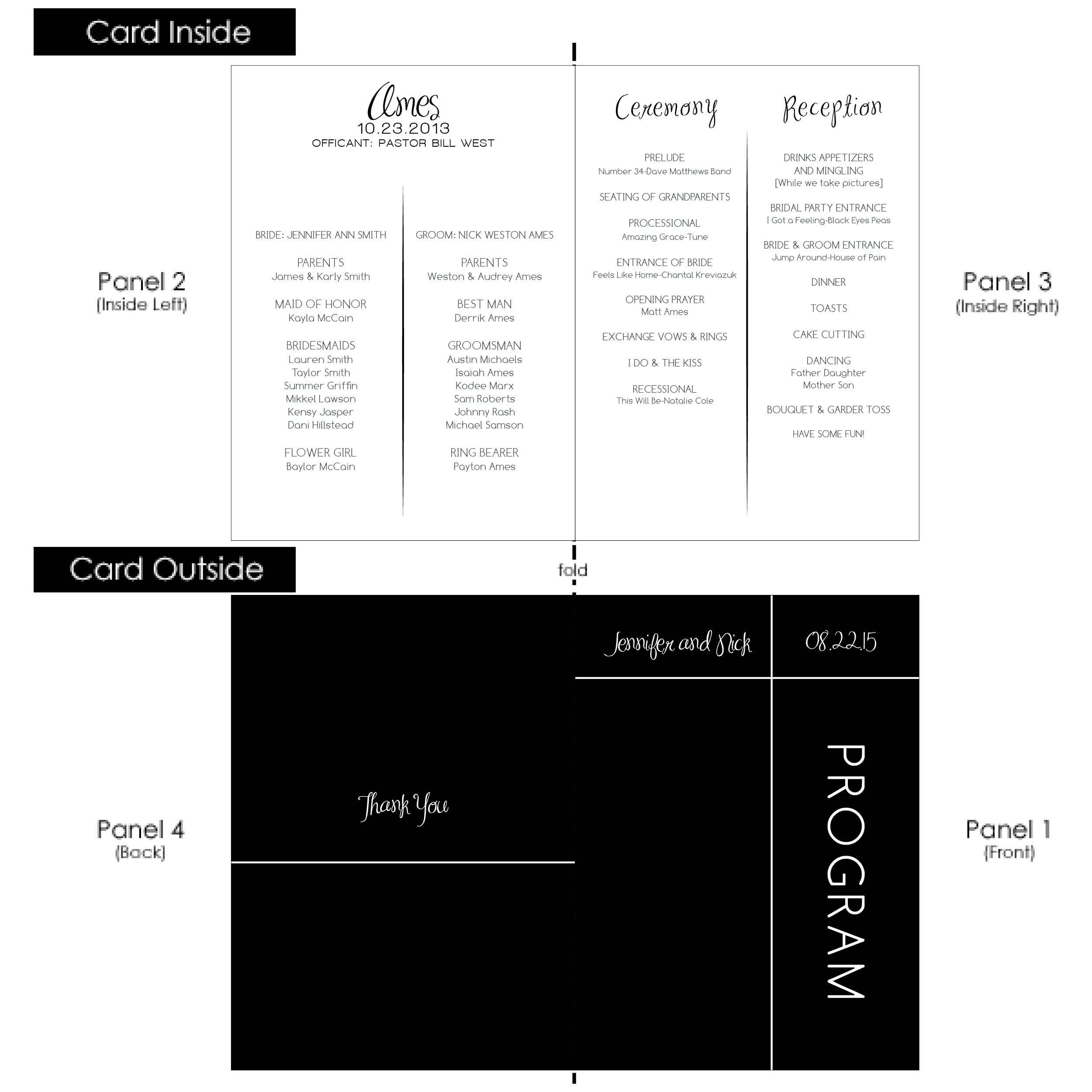 Pure Simple Lines Wedding Programs by Basic Invite