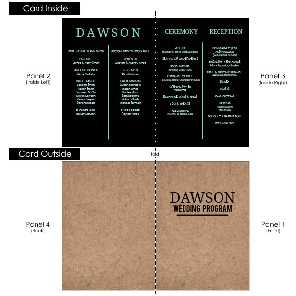 Classic Kraft Wedding Programs by Basic Invite