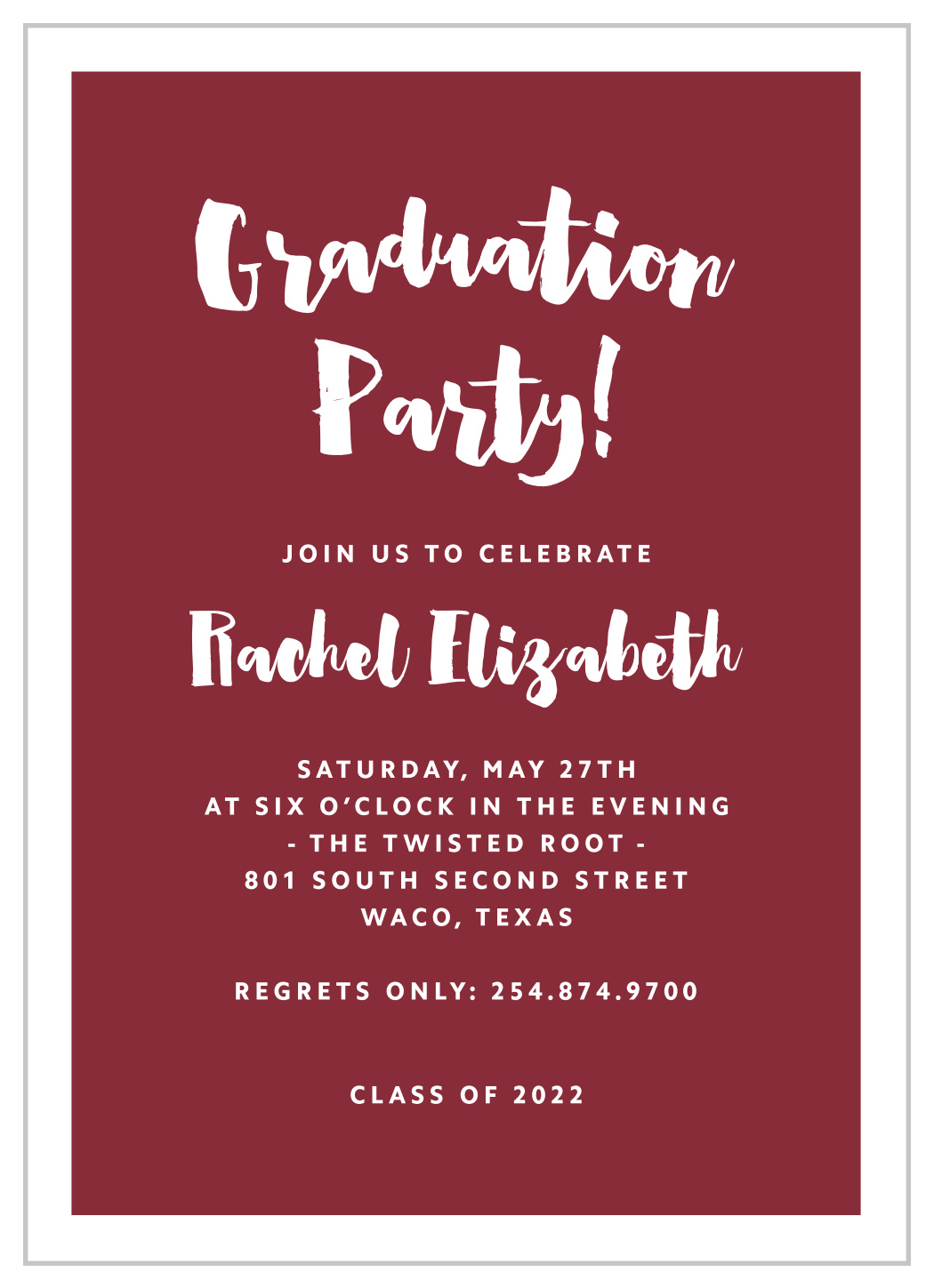 Graduation Invitations 2022 Red