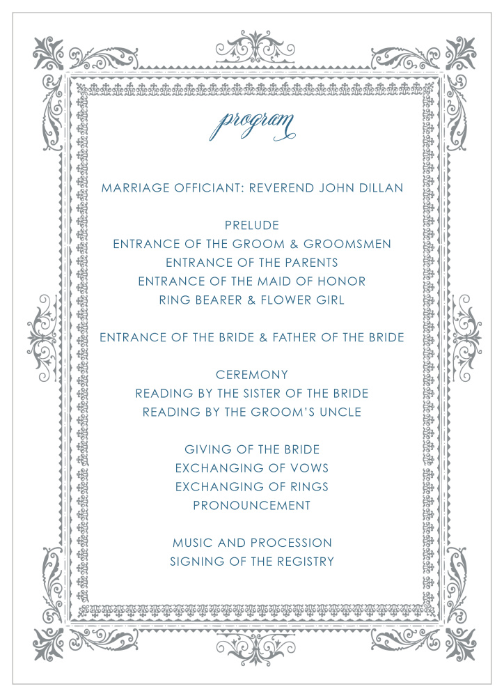 Wedding program frame | Beachweddingtips.com