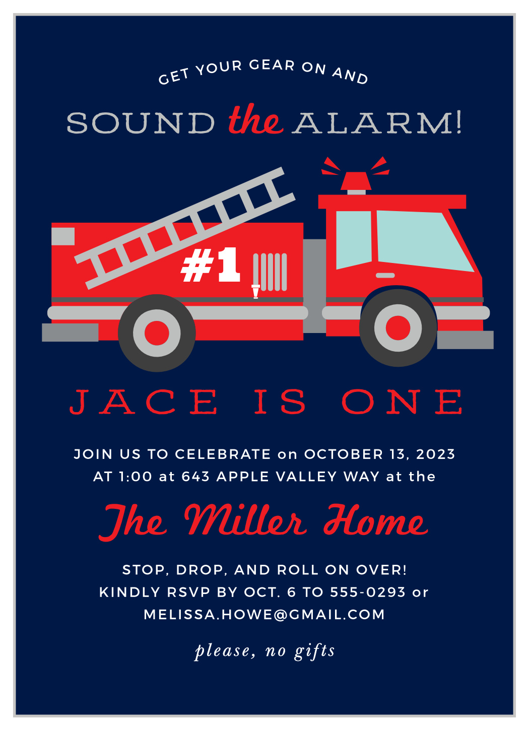 Fire Truck Birthday Party Invitation Fire Truck Birthday Party With