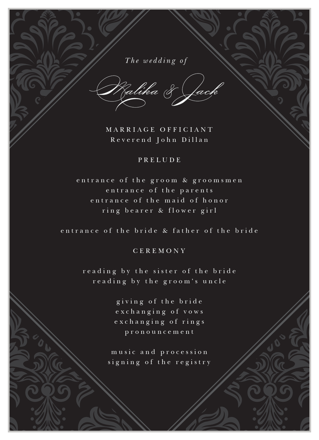 Formal Wedding Programs NEW 2025 Wedding Programs | Completely