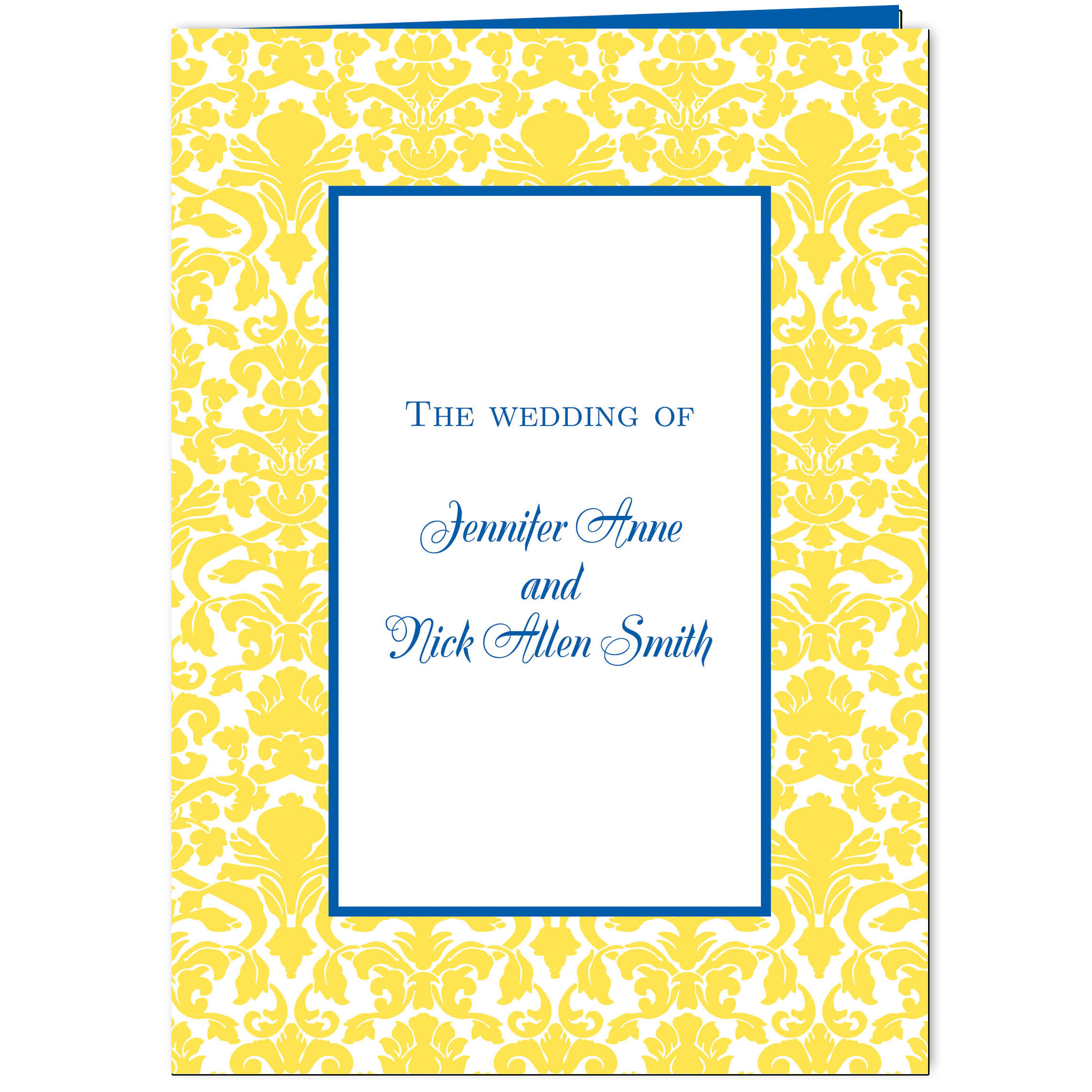 Damask Border Wedding Programs by Basic Invite