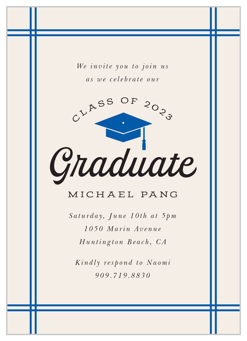 Graduation Cap Invitation Template