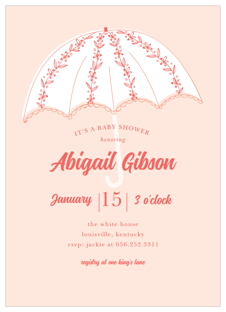 Umbrella And Rain Baby Shower Invitations Sunshine Baby Shower