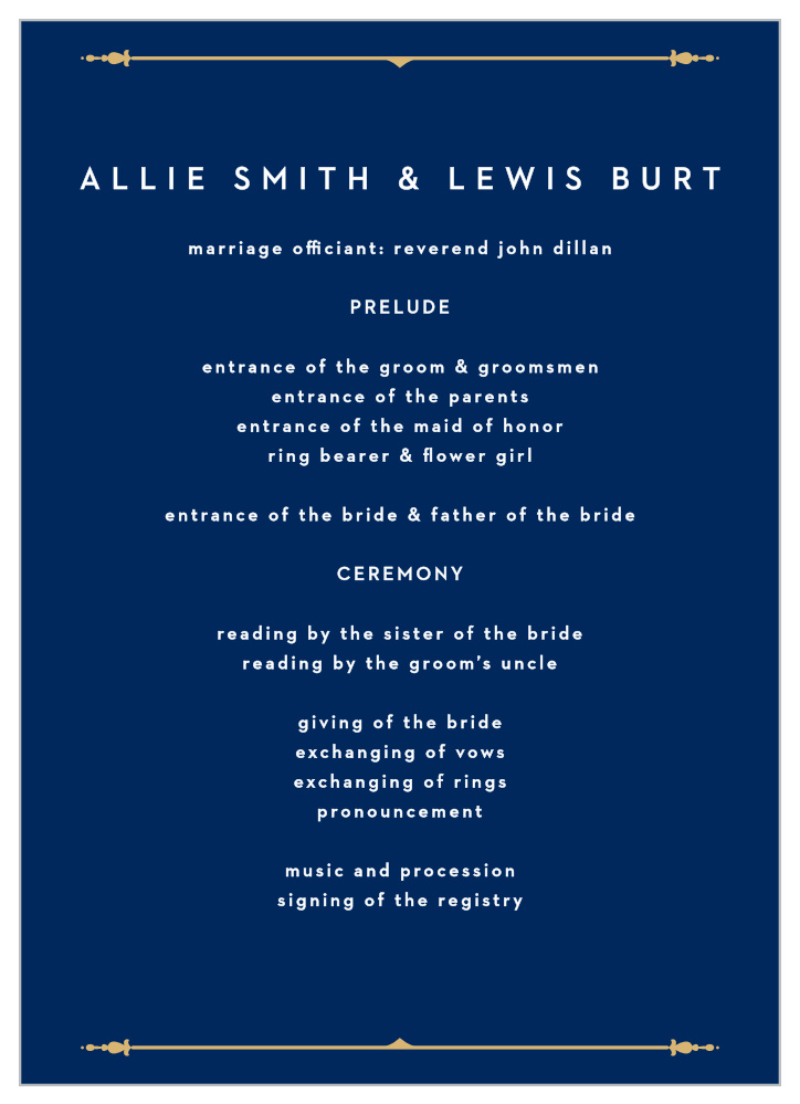 Reception Program Examples Fin & Tonic Events